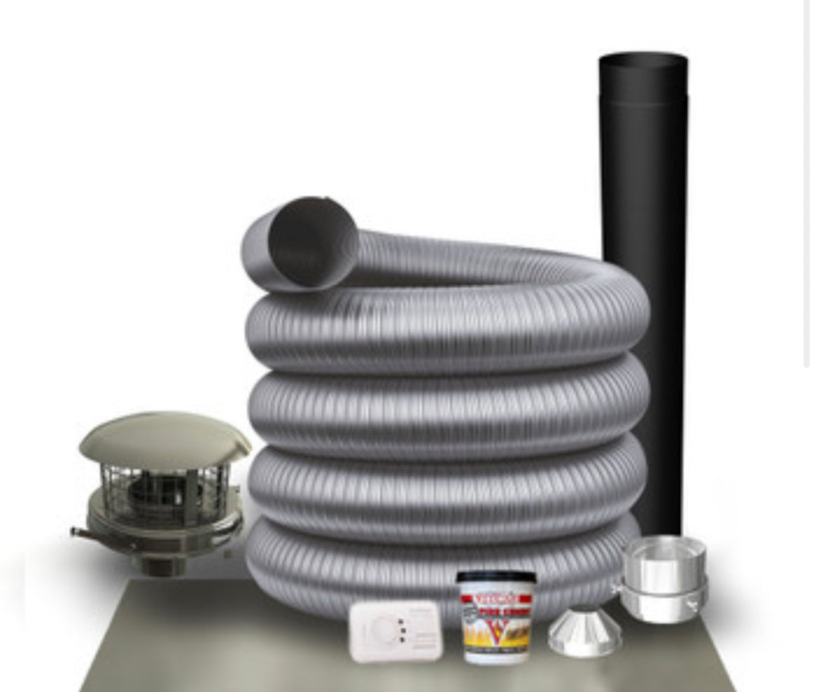 Clock compact multi fuel stove package