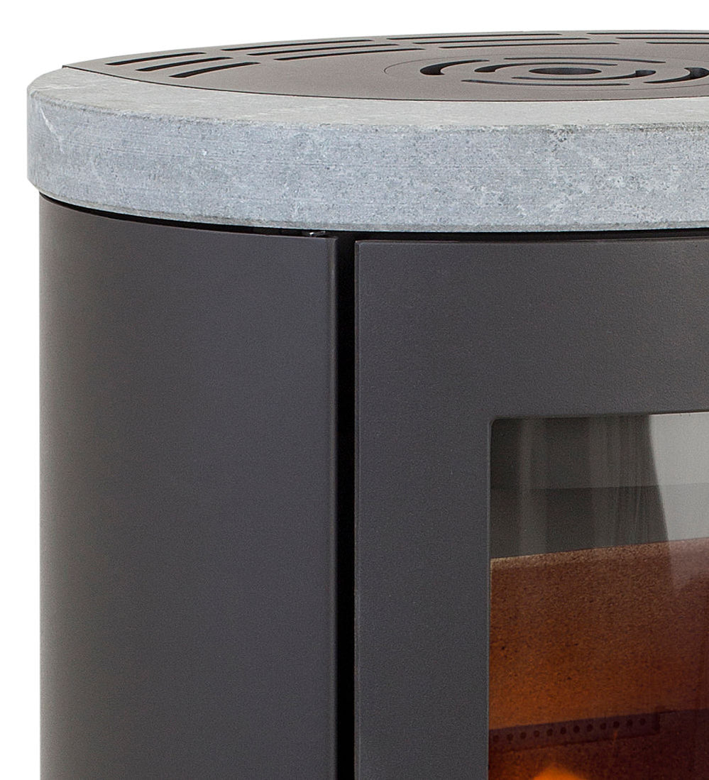 Heta Scanline 850 Turnable 6kW Wood Burning Pedestal Stove with Soapst