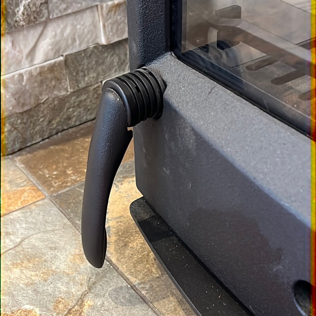 Fireline FQ5 wide stove package with oak beam